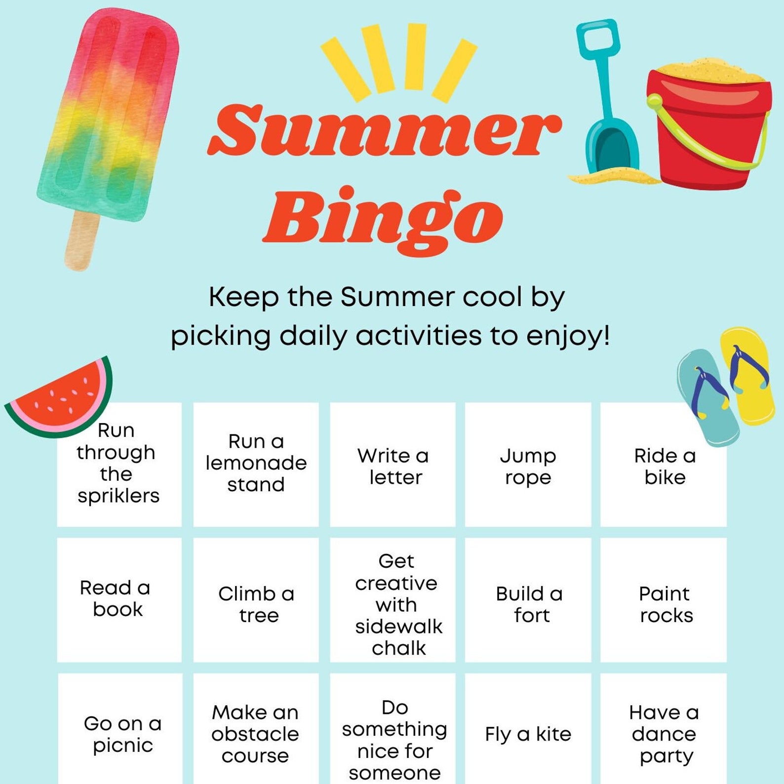 Summer Bingo Digital Download - Etsy