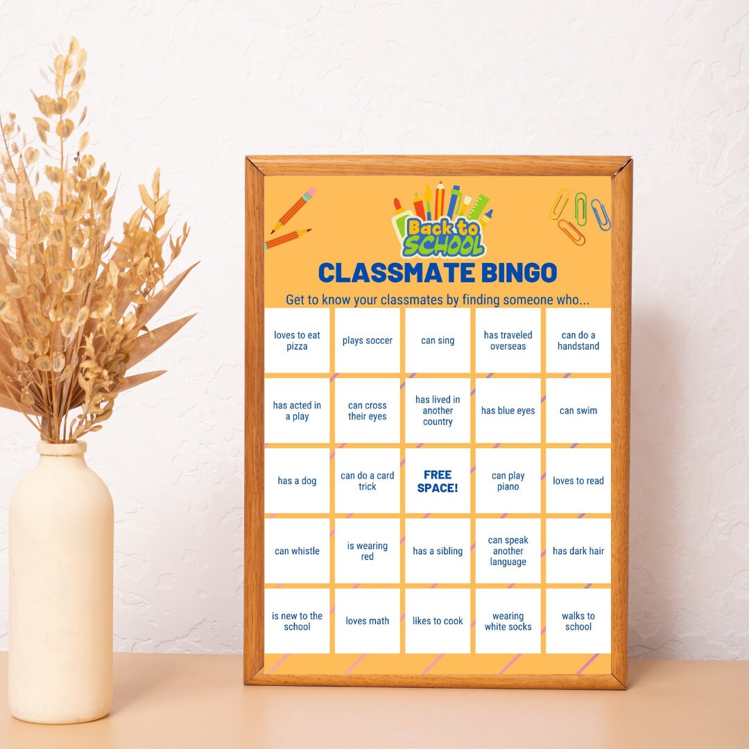Back to School Classmate Bingo - Instant Download (printable) - Etsy