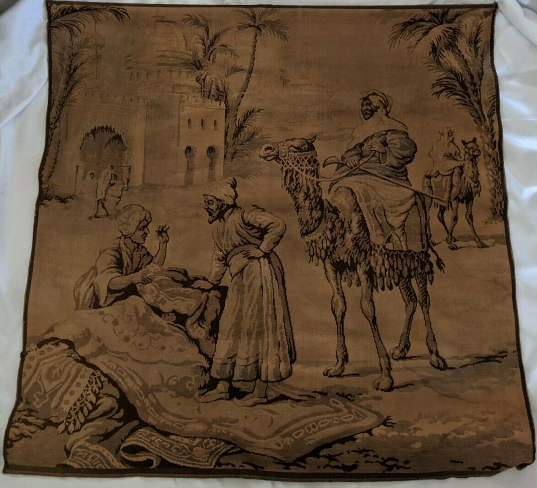 Antique Hand Woven Tapestry Middle Eastern Scene 48 X 48 - Etsy