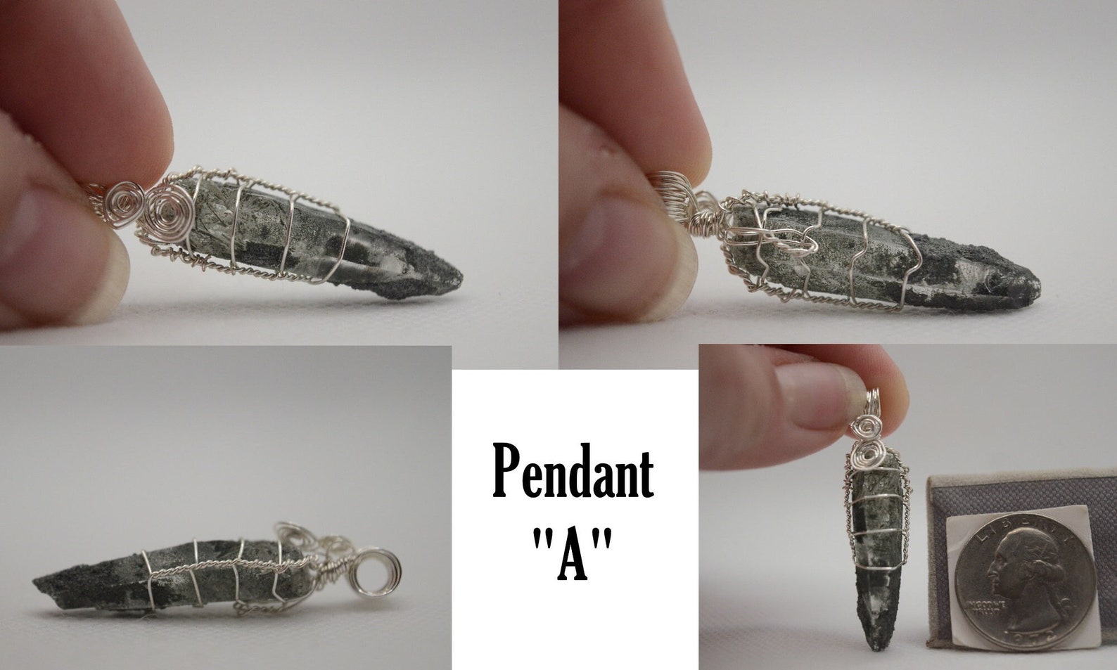 Chlorite in Quartz Pendant | Etsy