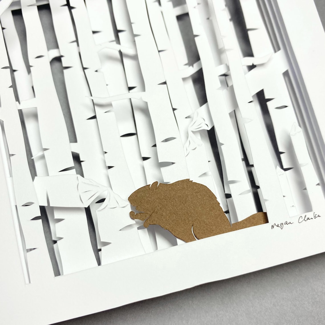 Beaver Birch Tree Forest Mini Layered Paper Artwork - Etsy Canada