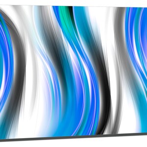 Metal Print - Blue Wave Abstract Art Wall Art - Vertical Wave, Abstract ...