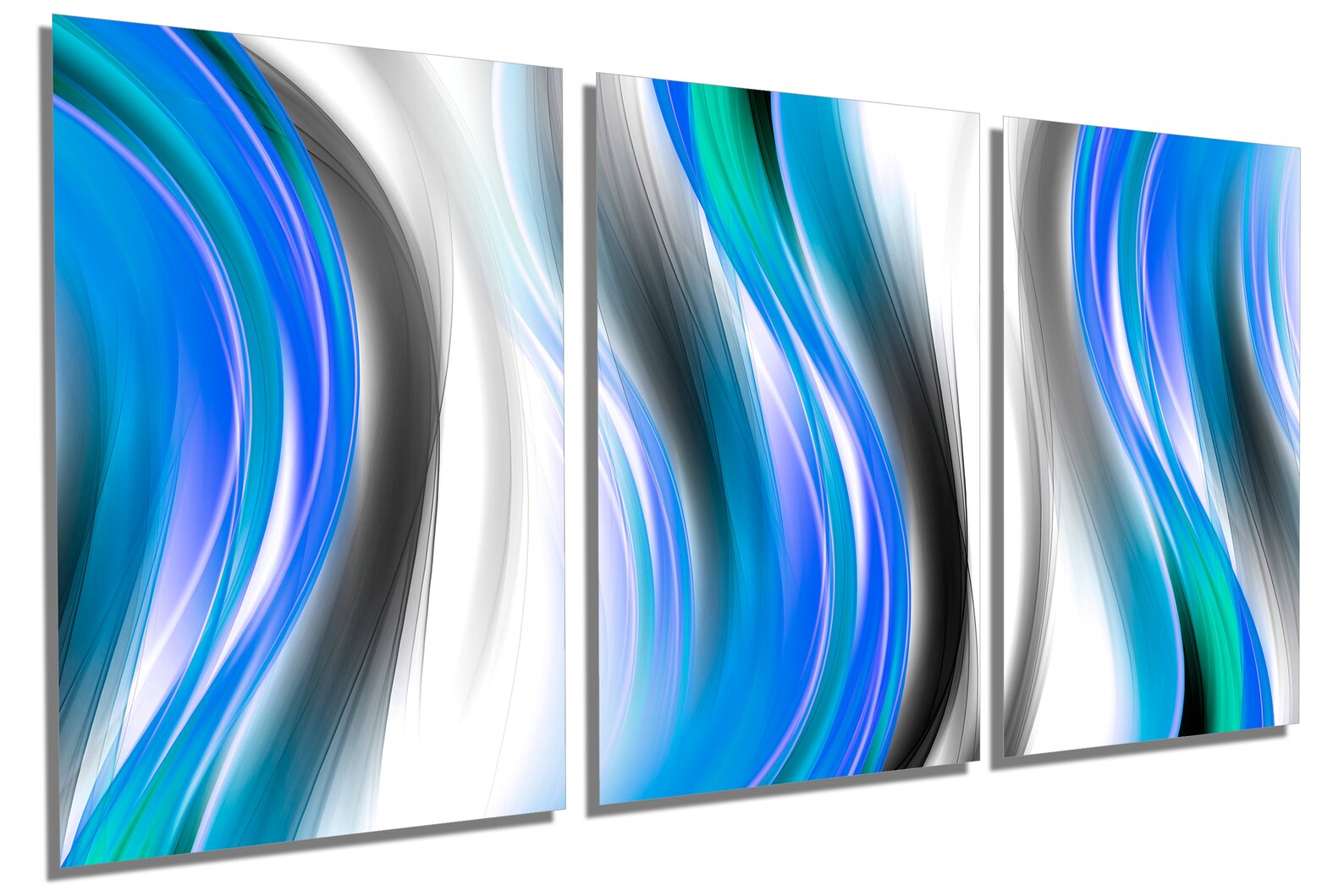Metal Print Blue Wave Abstract Art Wall Art Vertical Wave | Etsy