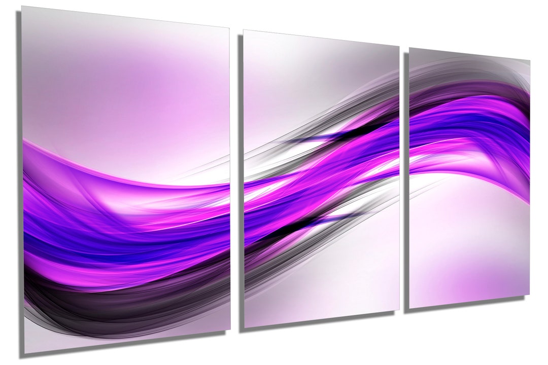 Metal Print - Abstract Art Purple Magenta Wave Wall Art. Abstract Print ...