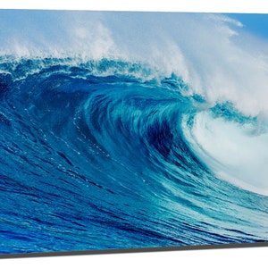 Metal Prints - Blue Ocean Wave -3 Panel Split, Triptych - Metal Wall ...