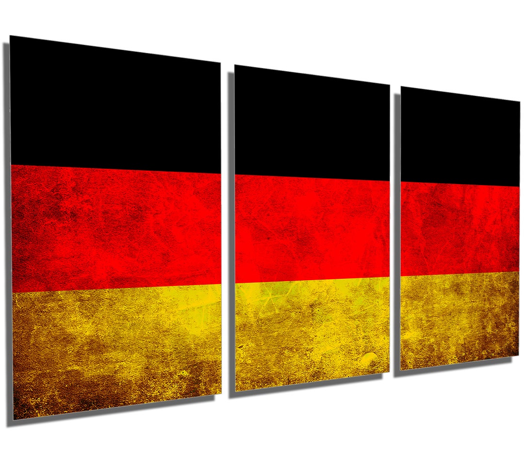 Metal Prints Germany Country Flag Grunge 3 Panel Split, Triptych Metal ...
