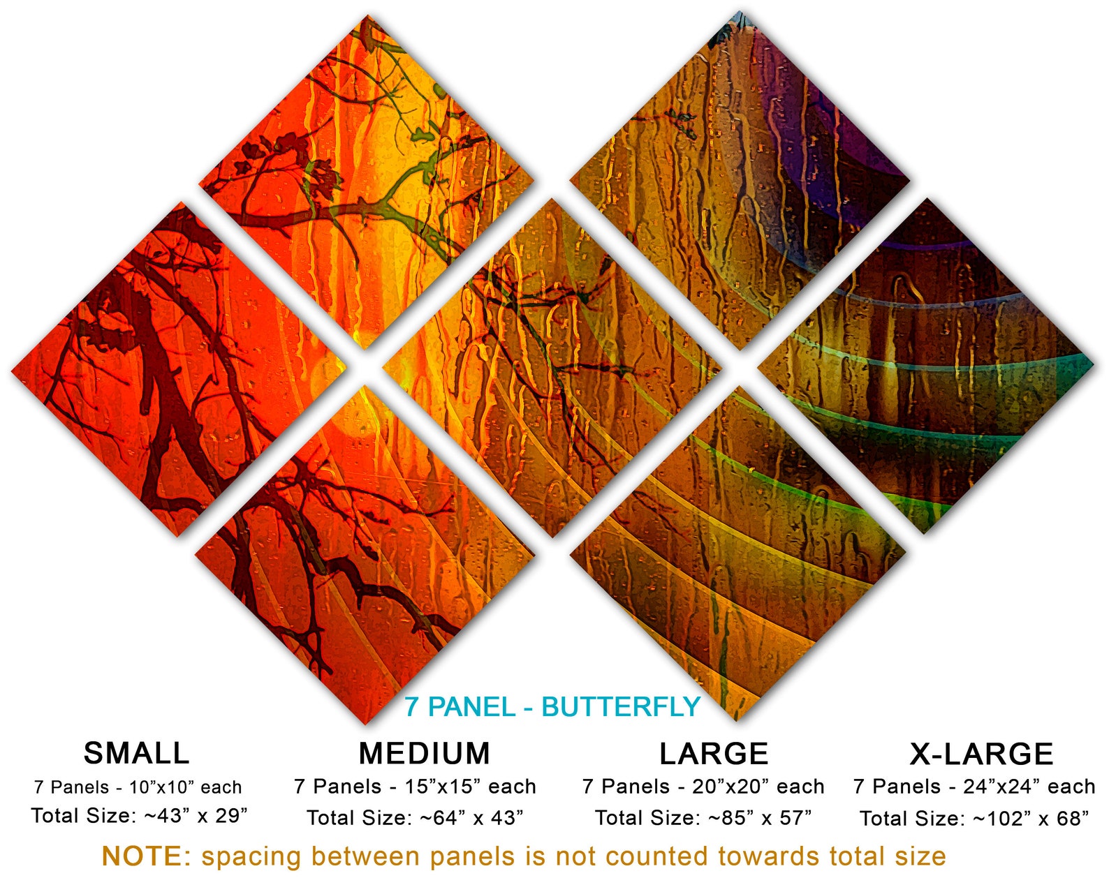 Metal Print Abstract Art 3 Panel Split triptych Metal | Etsy