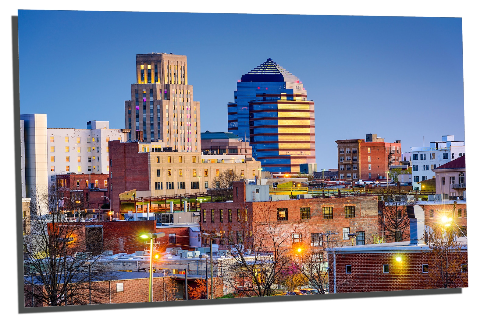 Metal Prints Durham NC Skyline Wall Art 3 Panel Split - Etsy