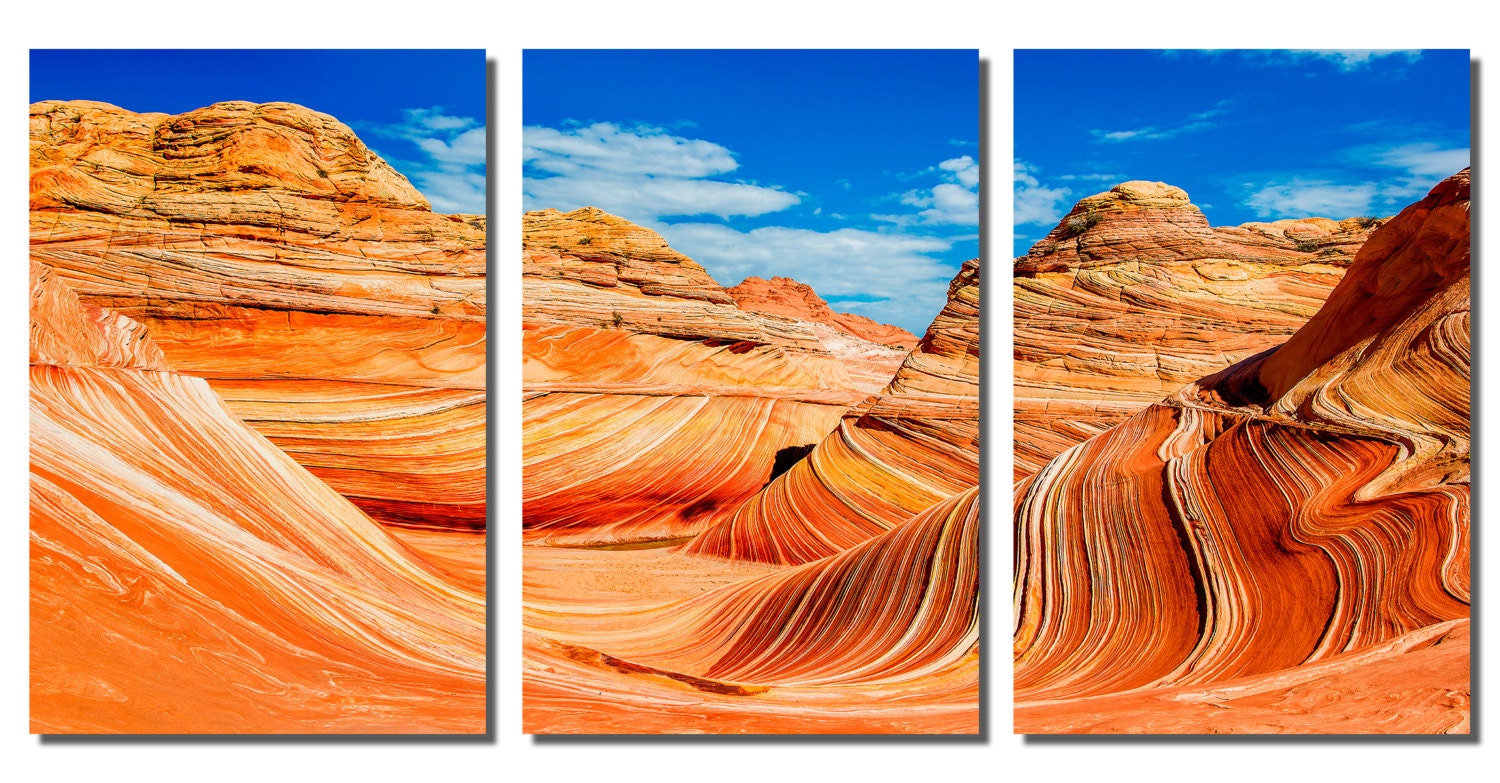 Metal Prints - the Wave, Arizona Rocky Desert - 3 Panel Split, Triptych ...