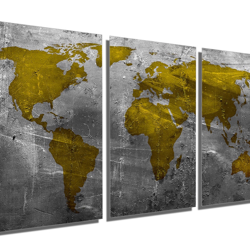 Gold World Map - Etsy