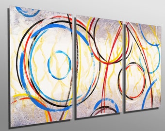 Metal Print Abstract Art 3 Panel Split triptych Metal | Etsy