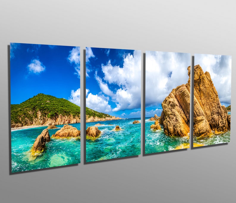 Metal Prints Scenic Ocean Coastline 4 Panel Split Metal - Etsy