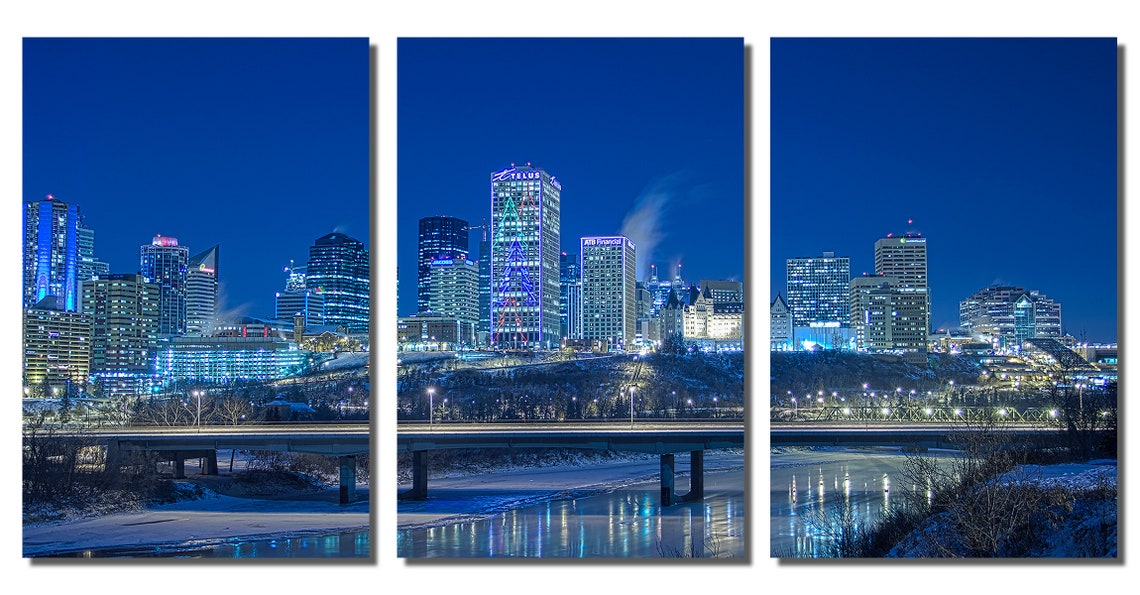 Metal Print Edmonton Skyline Wall Art Alberta Canada 3 - Etsy