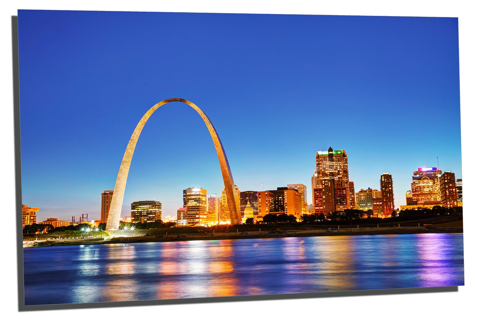 Metal Print - St Louis Skyline and Gateway Arch - 3 Panel Split ...