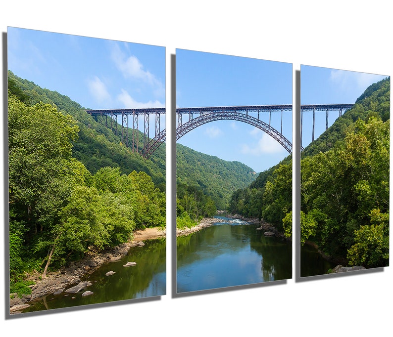 Metal Prints New River Gorge Bridge Wall Art 3 Panel | Etsy