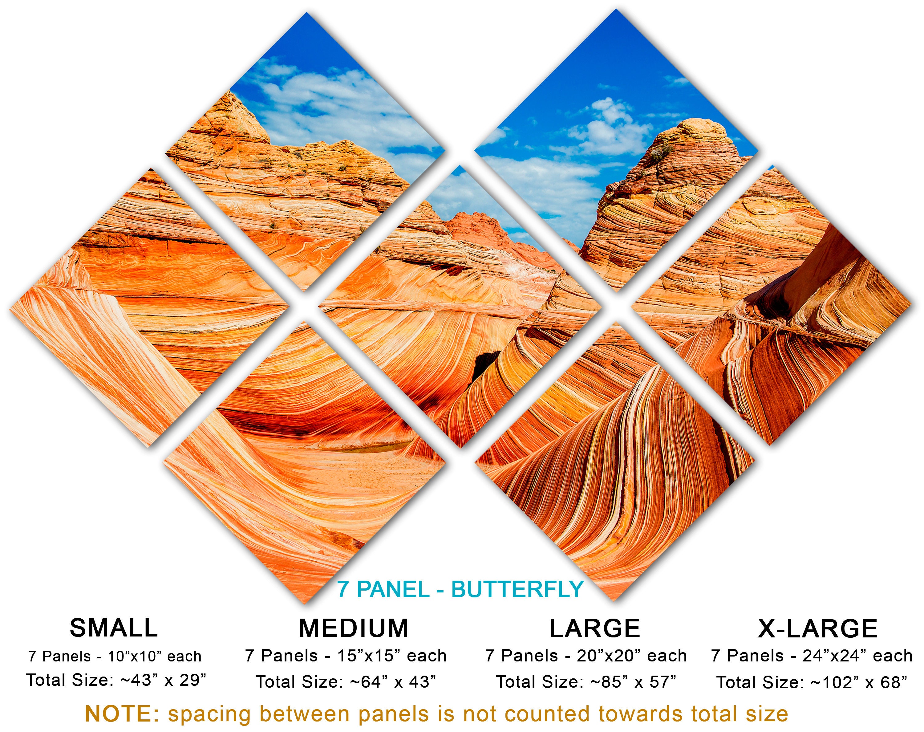 Metal Prints - the Wave, Arizona Rocky Desert - 3 Panel Split, Triptych ...