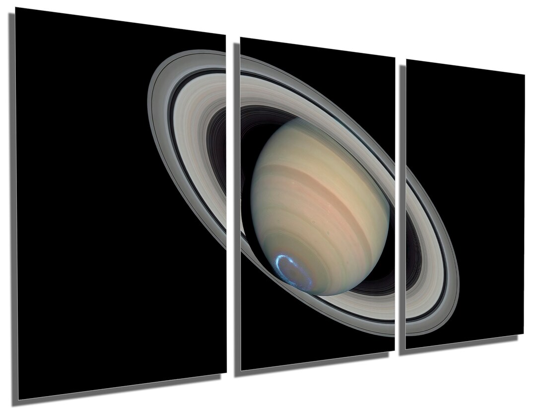 Metal Print - Saturn Aurora Wall Art by Nasa's Hubble. Solar System ...