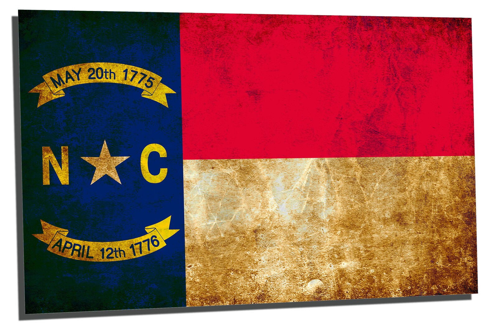Metal Prints North Carolina State Flag Rustic Grunge 3 - Etsy