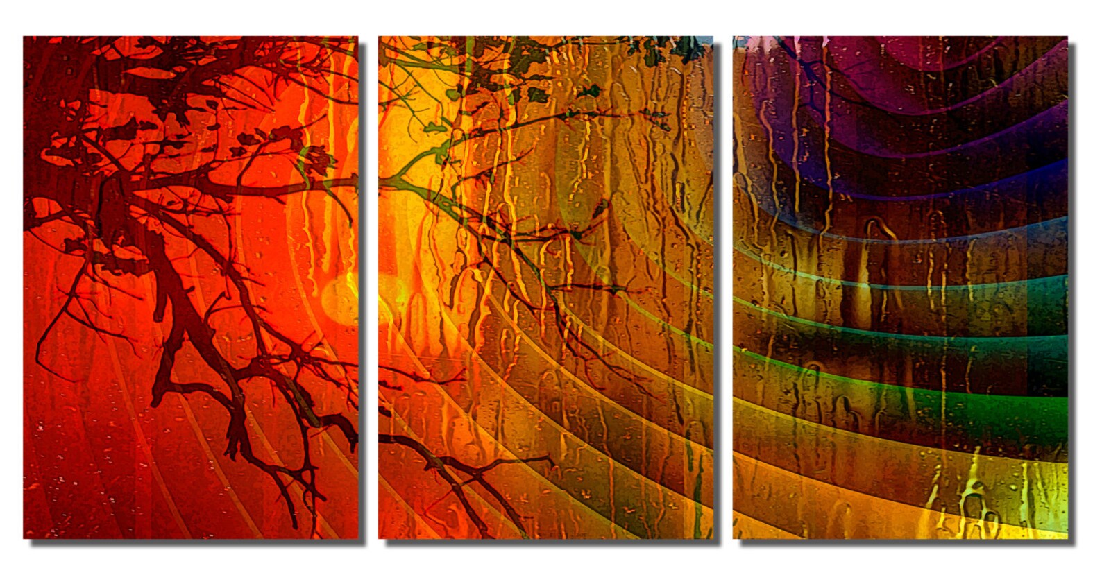 Metal Print - Abstract Art -3 Panel Split (triptych) - Metal Wall Art ...