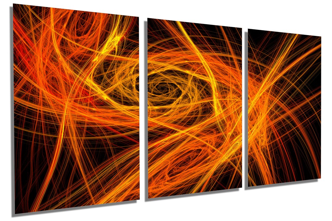 Metal Print - Fire Vortex Abstract Wall Art . Fractal Art, Abstract ...