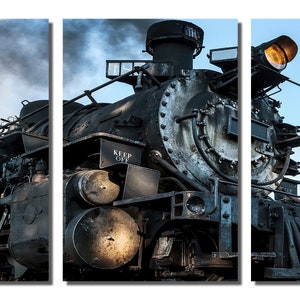 Metal Prints - Old Coal Train Decor Wall Art - 3 Panel Split, Triptych ...
