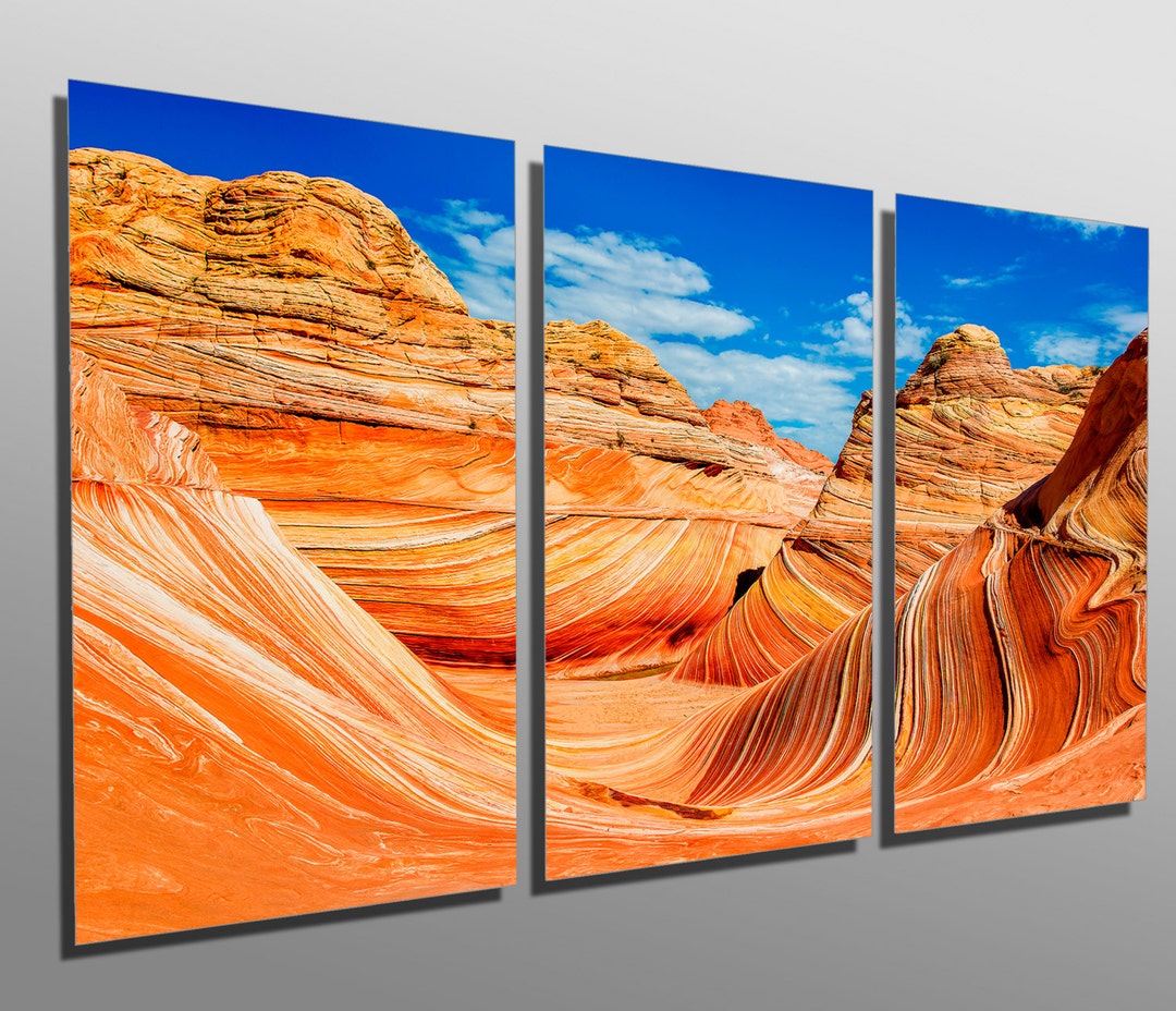 Metal Prints - the Wave, Arizona Rocky Desert - 3 Panel Split, Triptych ...