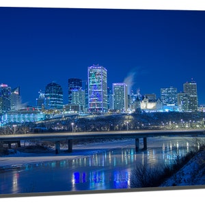 Metal Print - Edmonton Skyline Wall Art, Alberta, Canada - 3 Panel ...