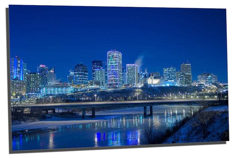 Metal Print Edmonton Skyline Wall Art Alberta Canada 3 - Etsy