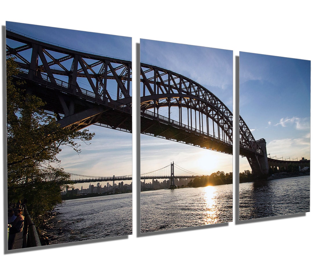 Metal Prints - Hell Gate Bridge & Triborough Bridge - 3 Panel Split ...