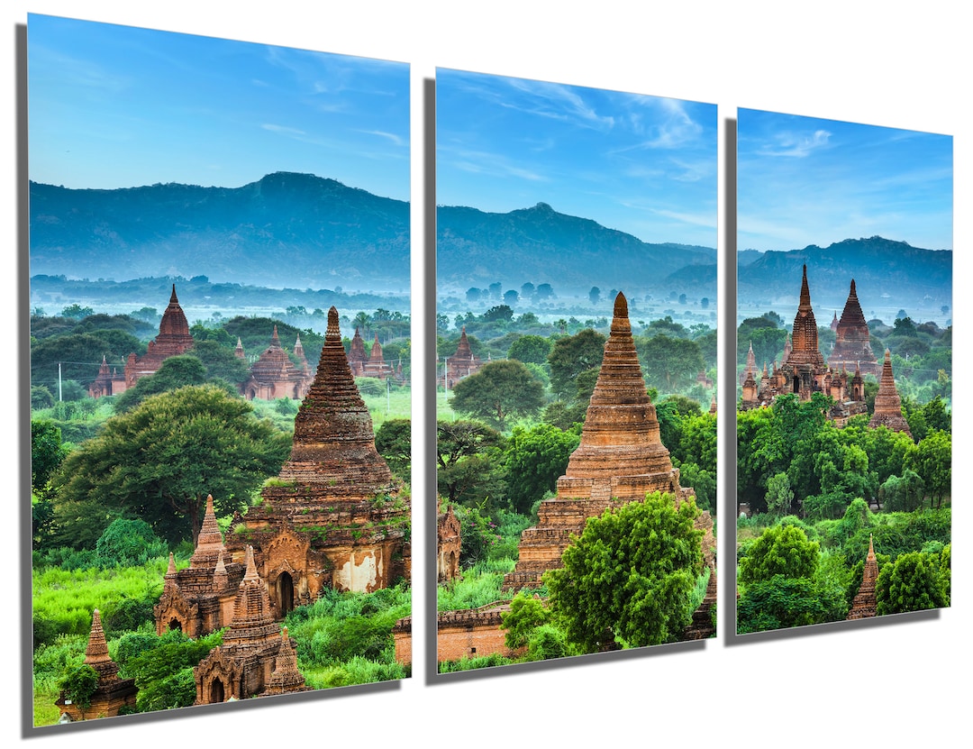 Metal Print - Bagan Temples Wall Art. Bagan Myanmar Ancient Buddhist ...