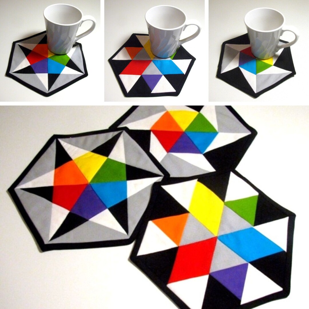 HEXAGON COLOR WHEEL Quilted Mug Rug Patterns - Etsy