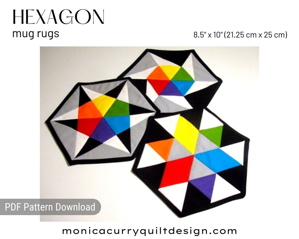 HEXAGON COLOR WHEEL Quilted Mug Rug Patterns 10 X - Etsy