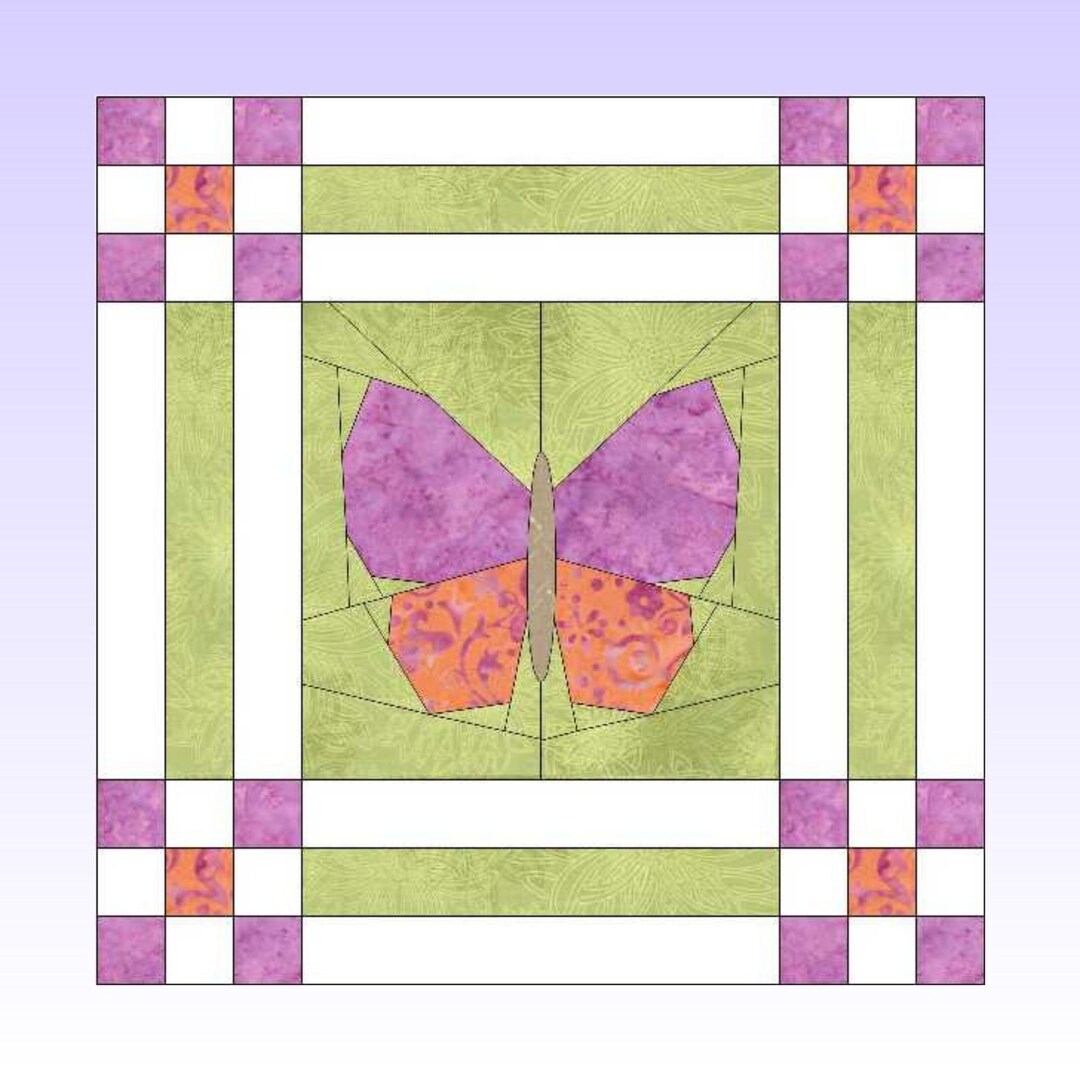 BUTTERFLY GARDEN Quilt Block Pattern - Etsy