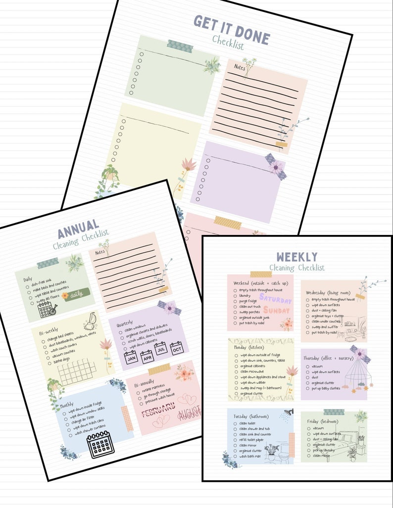 Cleaning Schedule Checklist, Daily, Weekly, Bi-weekly, Monthly ...