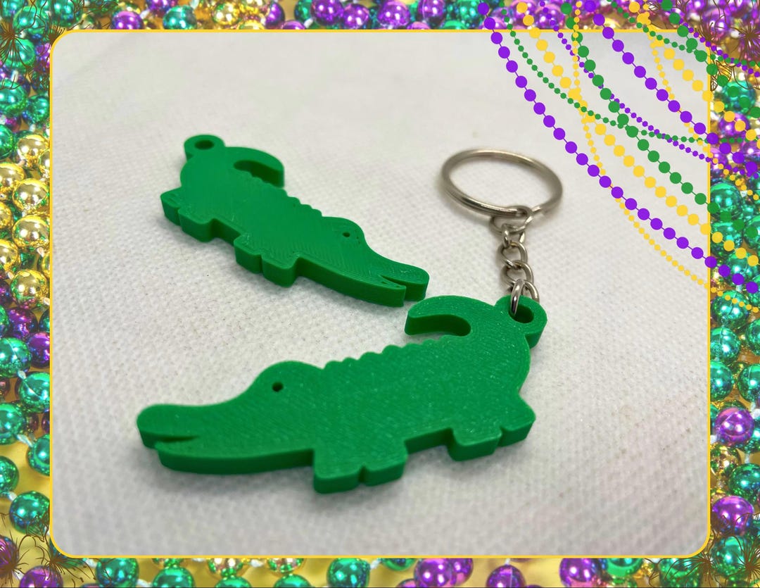 3D Printed Gator Keychain With Key Ring - Unique NOLA New Orleans ...