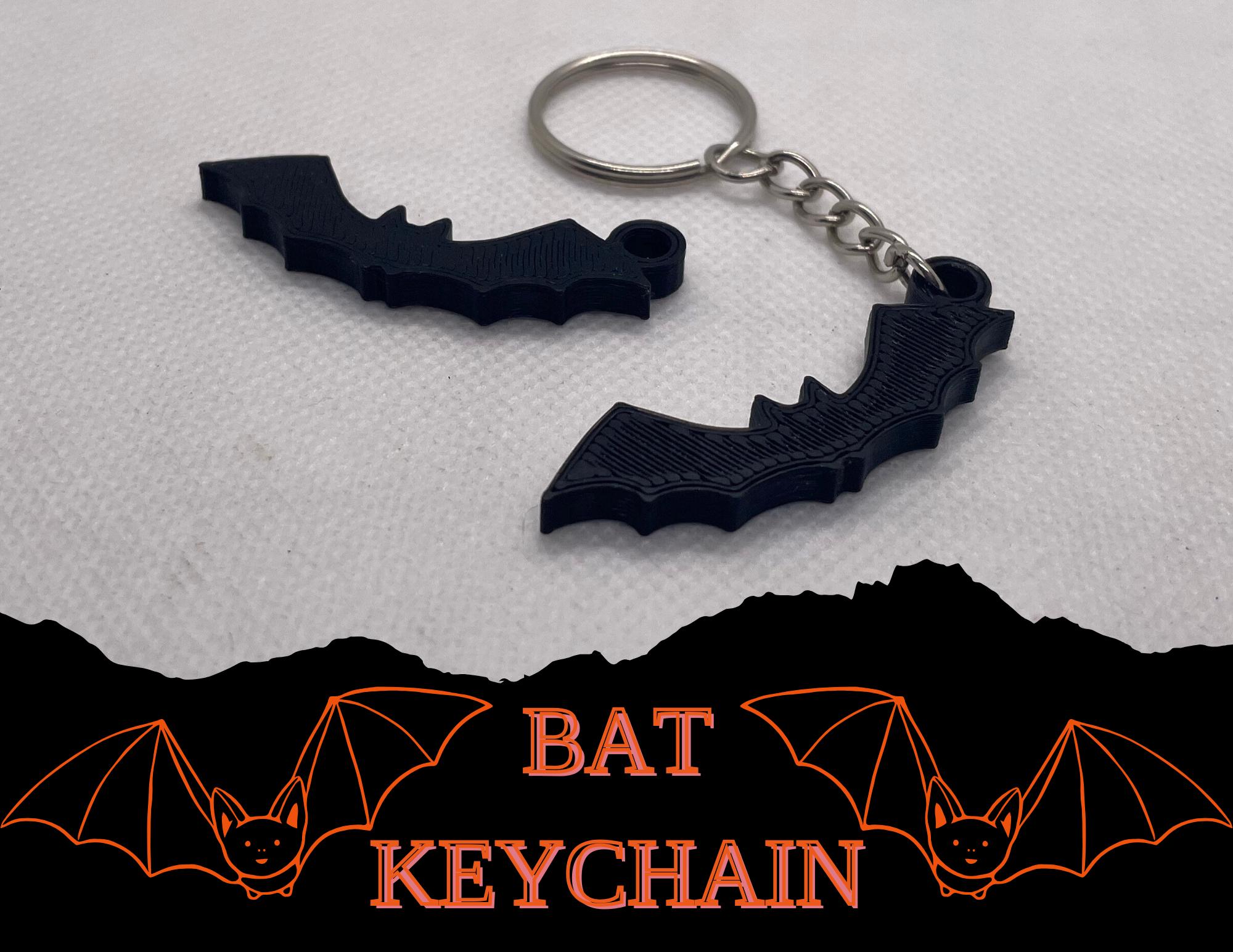 3D Printed Bat Halloween Keychain With Key Ring - Etsy
