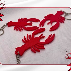 3D Printed Crawfish Keychain With Key Ring - Unique NOLA New Orleans ...