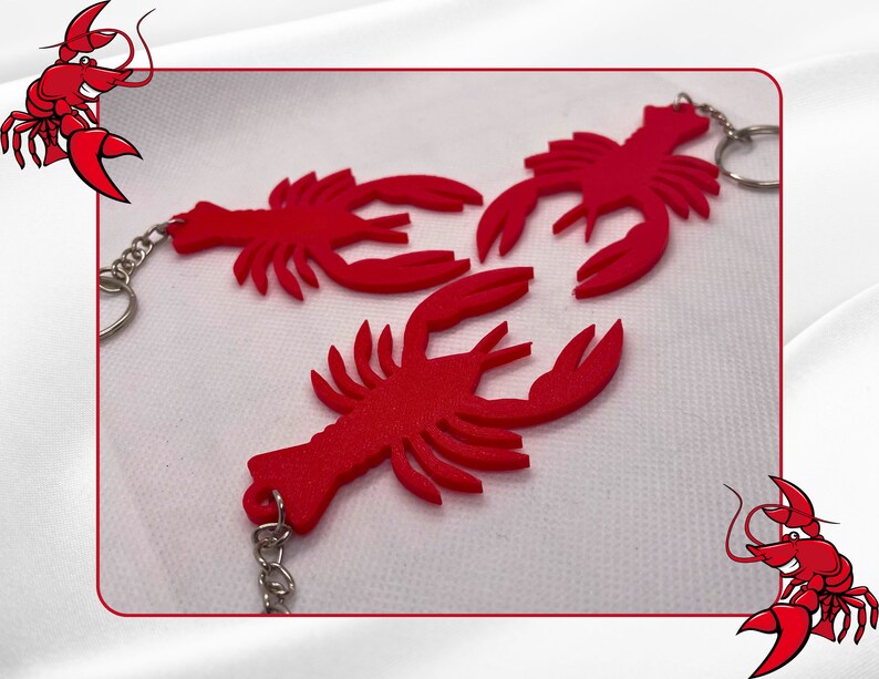 3D Printed Crawfish Keychain With Key Ring - Unique NOLA New Orleans ...