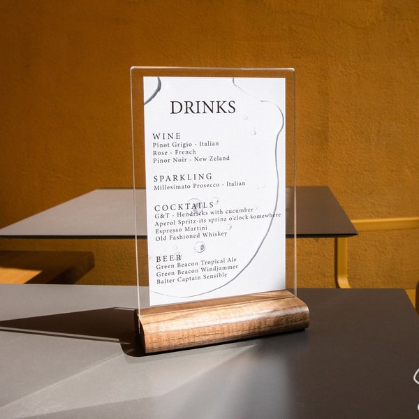 Acrylic Table Stand Sign - Etsy