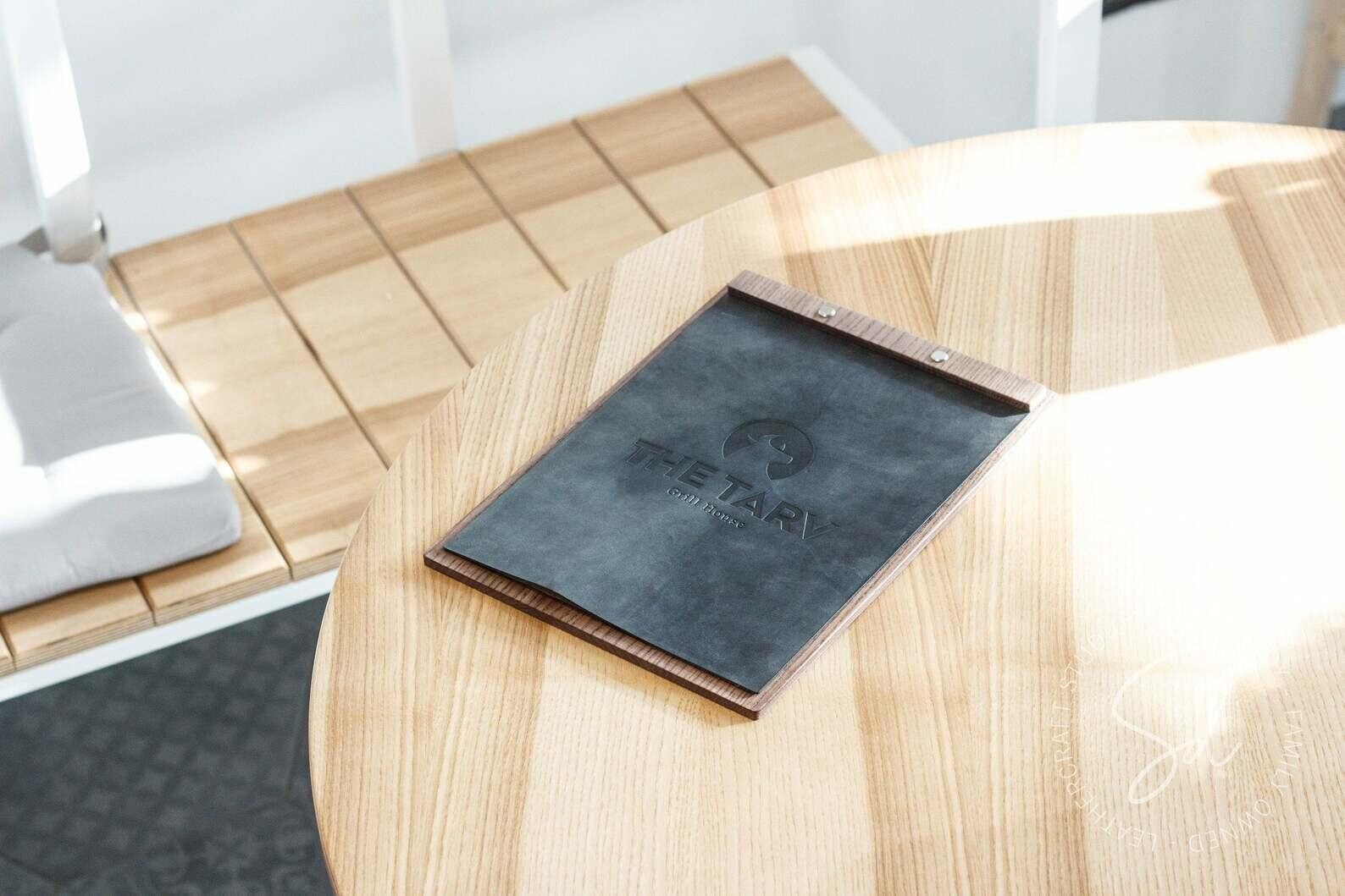 Leather Restaurant Menu Covers Wooden Menu Holder Cafe Bar - Etsy