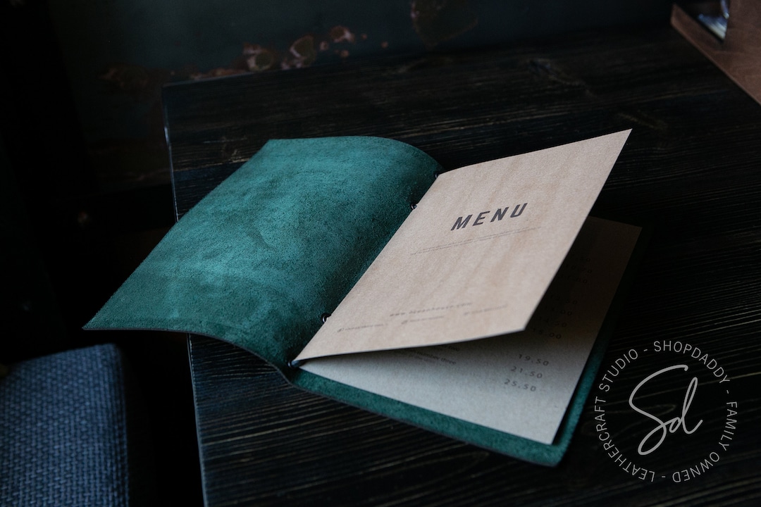 Custom Leather Menu Cover: Restaurant Menu Holder for Food & Drink - Etsy