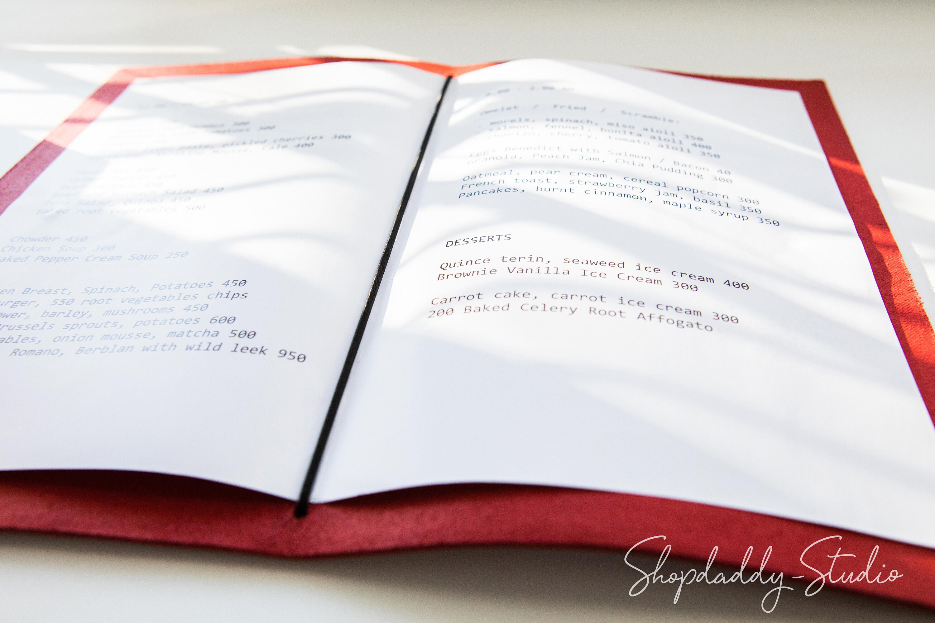 Custom Leather Menu Cover: Restaurant Menu Folio With Elastic Band and ...