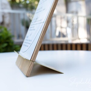 Table Top Display Stand, Metal Brass Menu Holder, Table Stand Menu ...