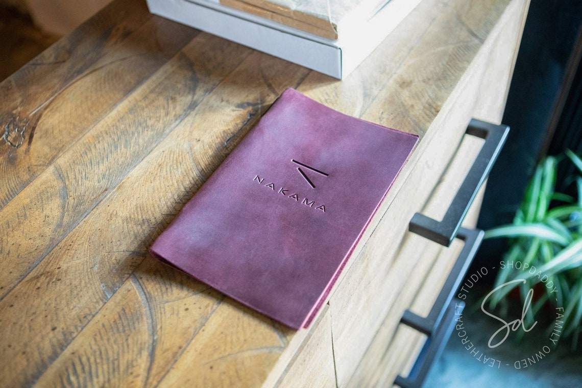 Leather Menu Cover: Custom Menu Book for Restaurant, Cafe & Bar - Etsy