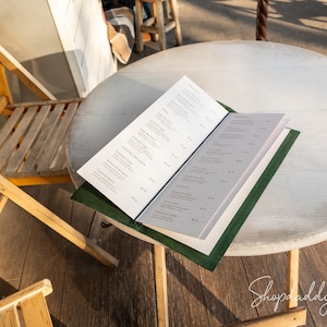 Custom Leather Menu Book: Restaurant Menu Cover With Debossed Logo - Etsy