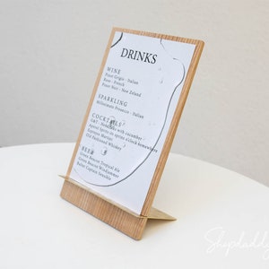 Table Top Display Stand, Metal Brass Menu Holder, Table Stand Menu ...