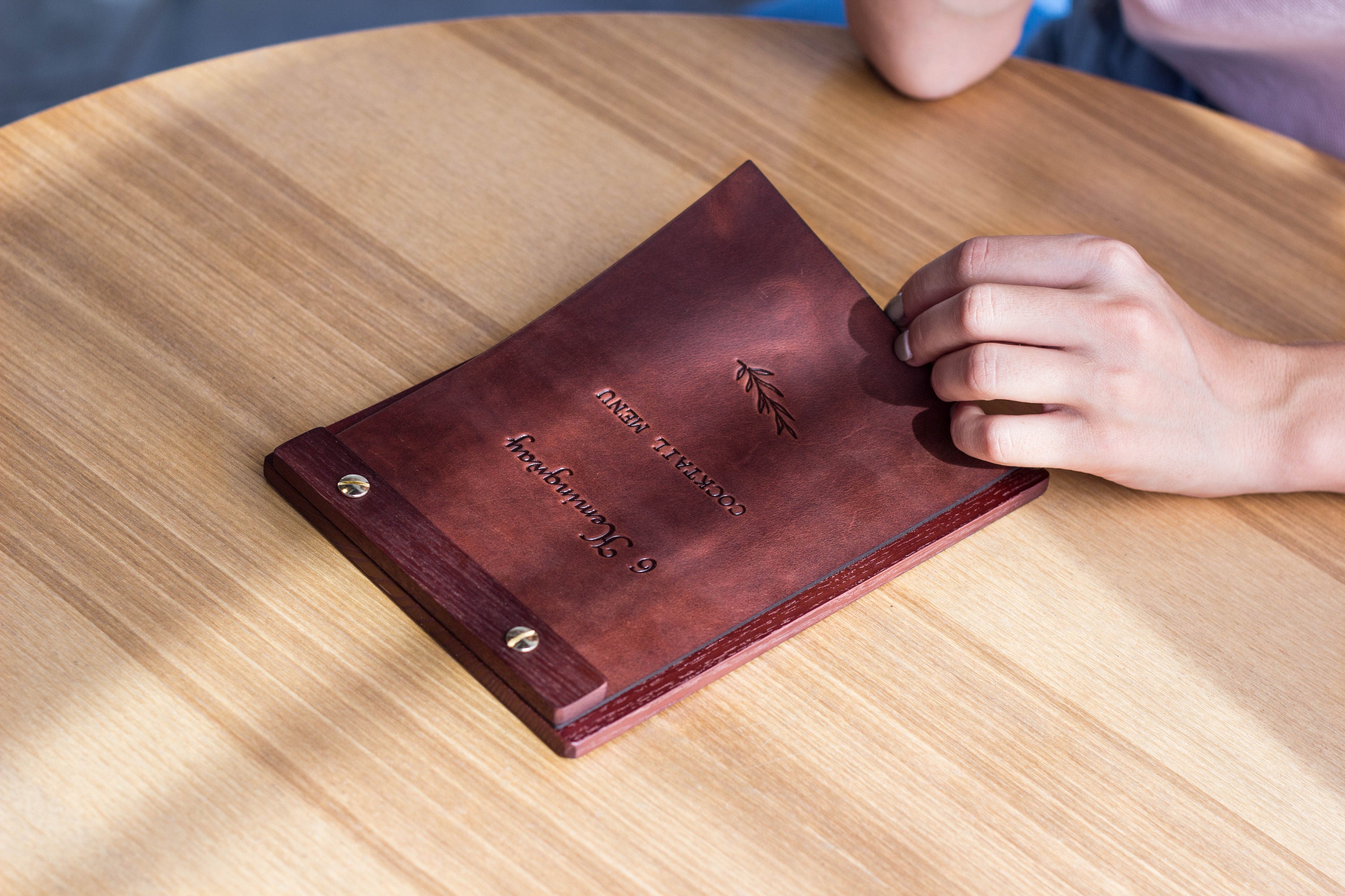 Leather Restaurant Menu Covers Wooden Menu Holder Cafe Bar | Etsy