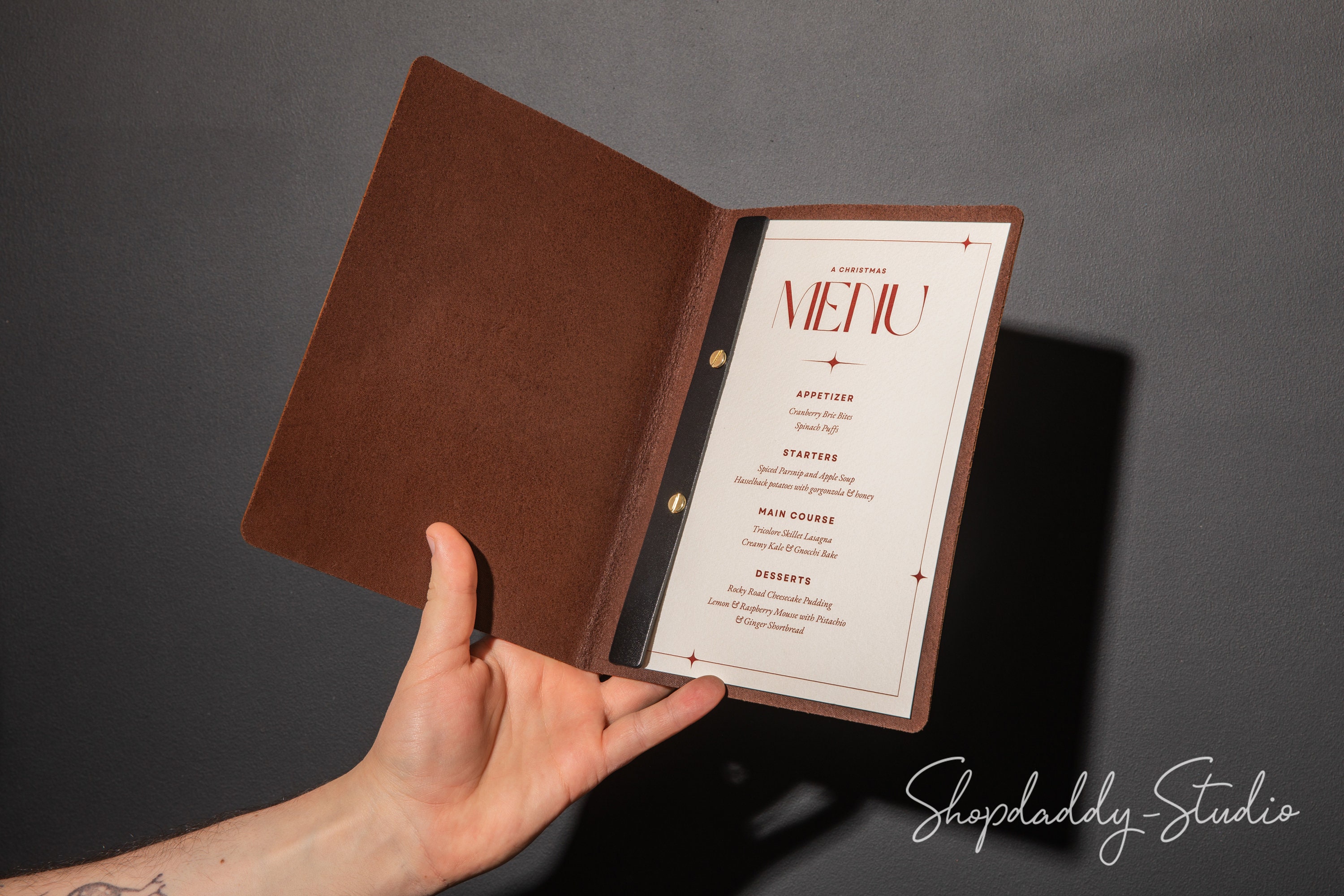 Custom Leather Menu Cover: Restaurant Menu Book With Logo - Etsy