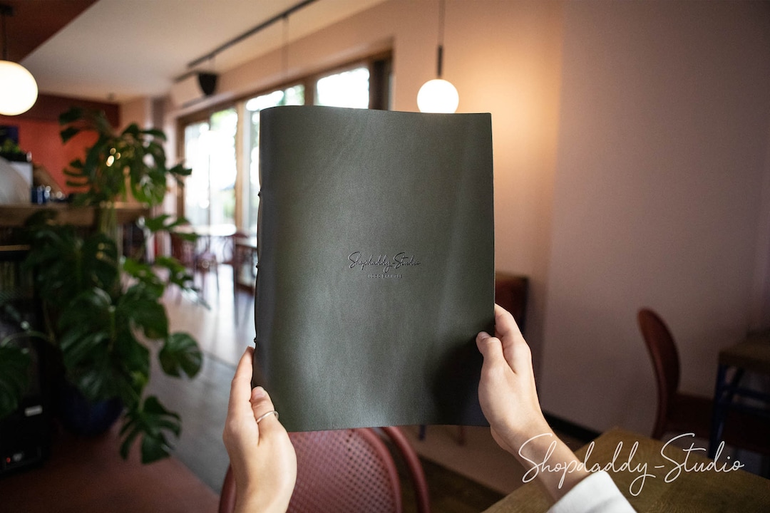 Custom Leather Menu Cover: Menu Folder With Logo for Restaurant, Cafe ...