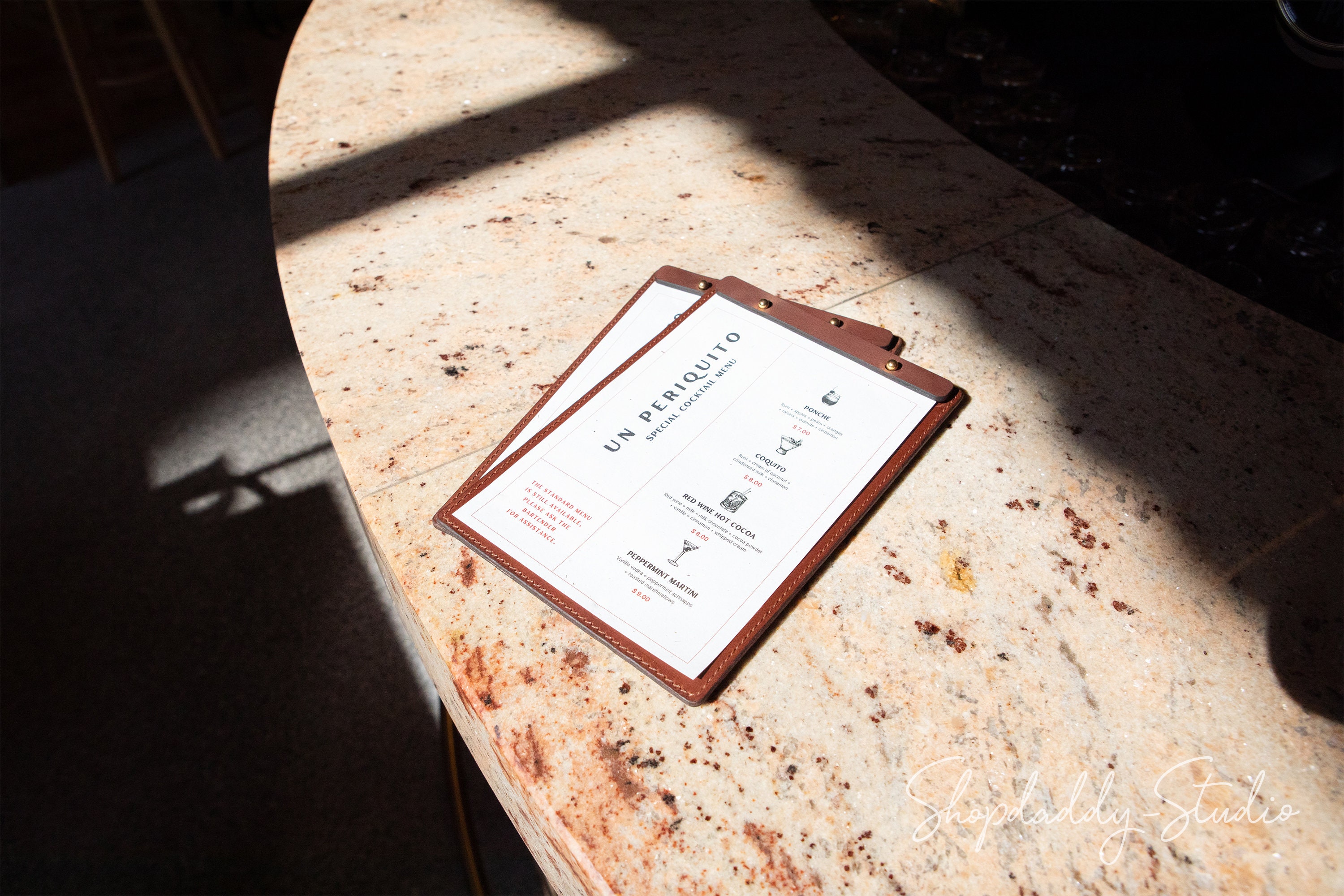 Personalized Leather Menu Holder: Restaurant Menu Clipboard for Food ...